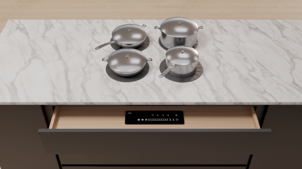 Invisacook 4-Burner 220V – Seamless Countertop Induction Cooktop